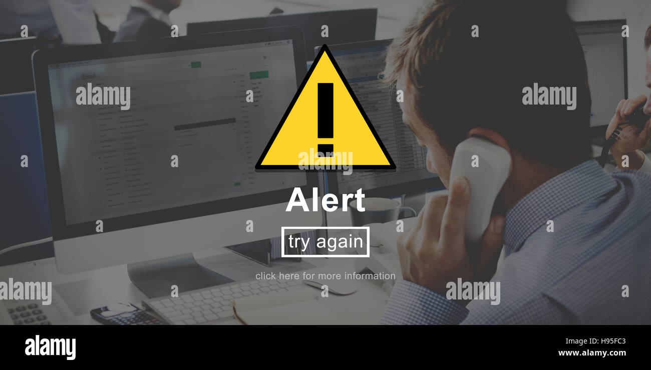 Alert Warning Sign Icon Concept Stock Photo - Alamy