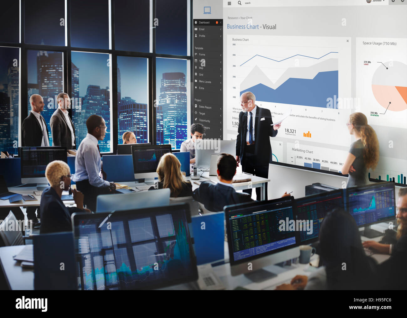 Business Chart Visual Graphics Report Concept Stock Photo - Alamy