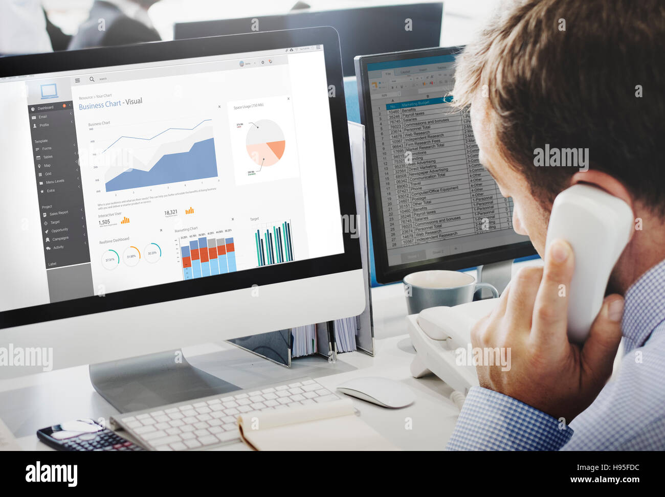 Business Chart Visual Graphics Report Concept Stock Photo - Alamy