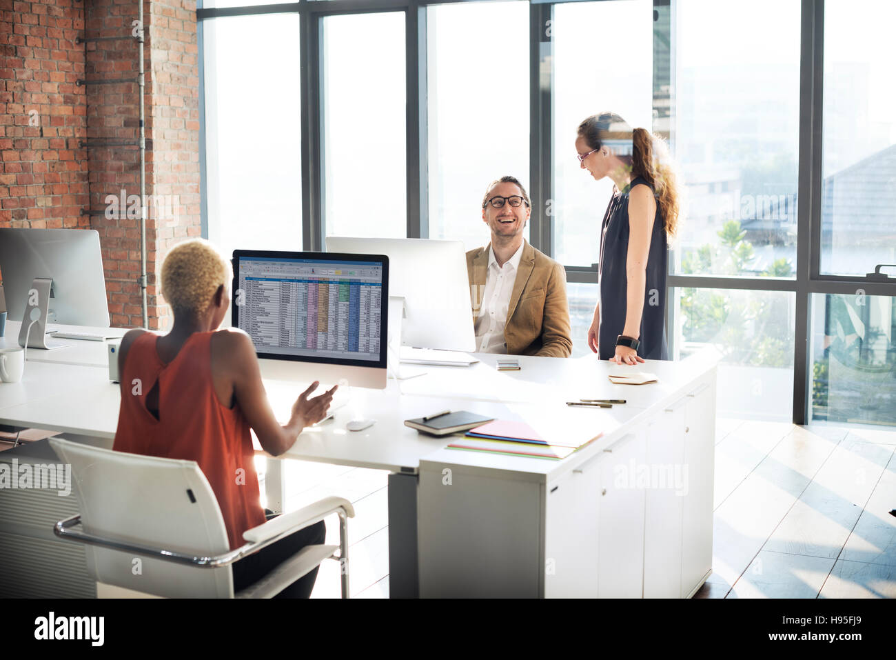 Business People Meeting Discussion Working Office Concept Stock Photo ...