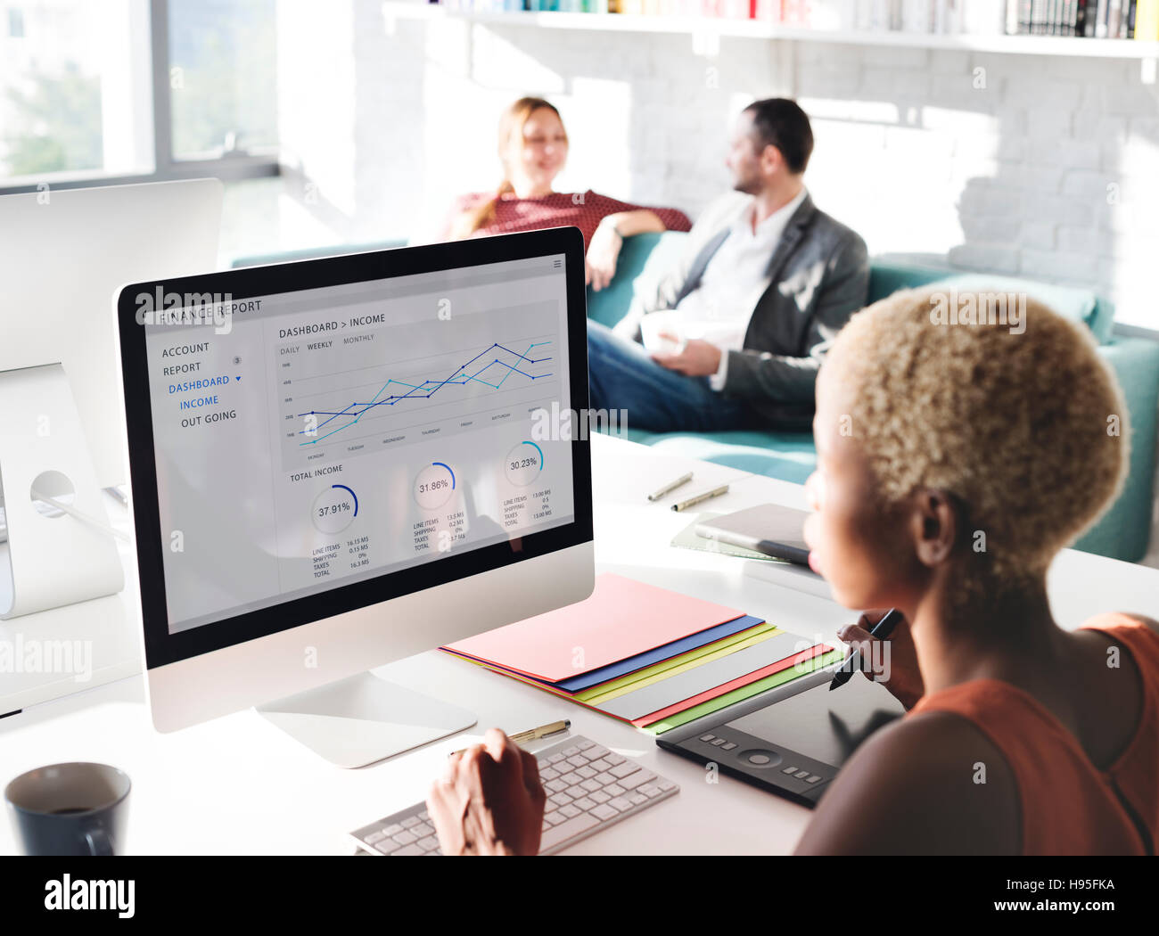 Business People Dashboard Analysis Report Concept Stock Photo - Alamy