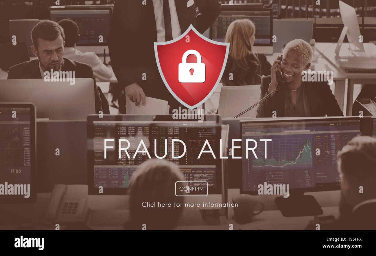 Fraud Alert Caution Defend Guard Notify Protect Concept Stock Photo - Alamy