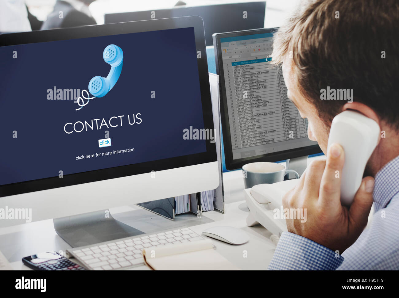 Contact Us Customer Care Assistance Help Service Concept Stock Photo ...