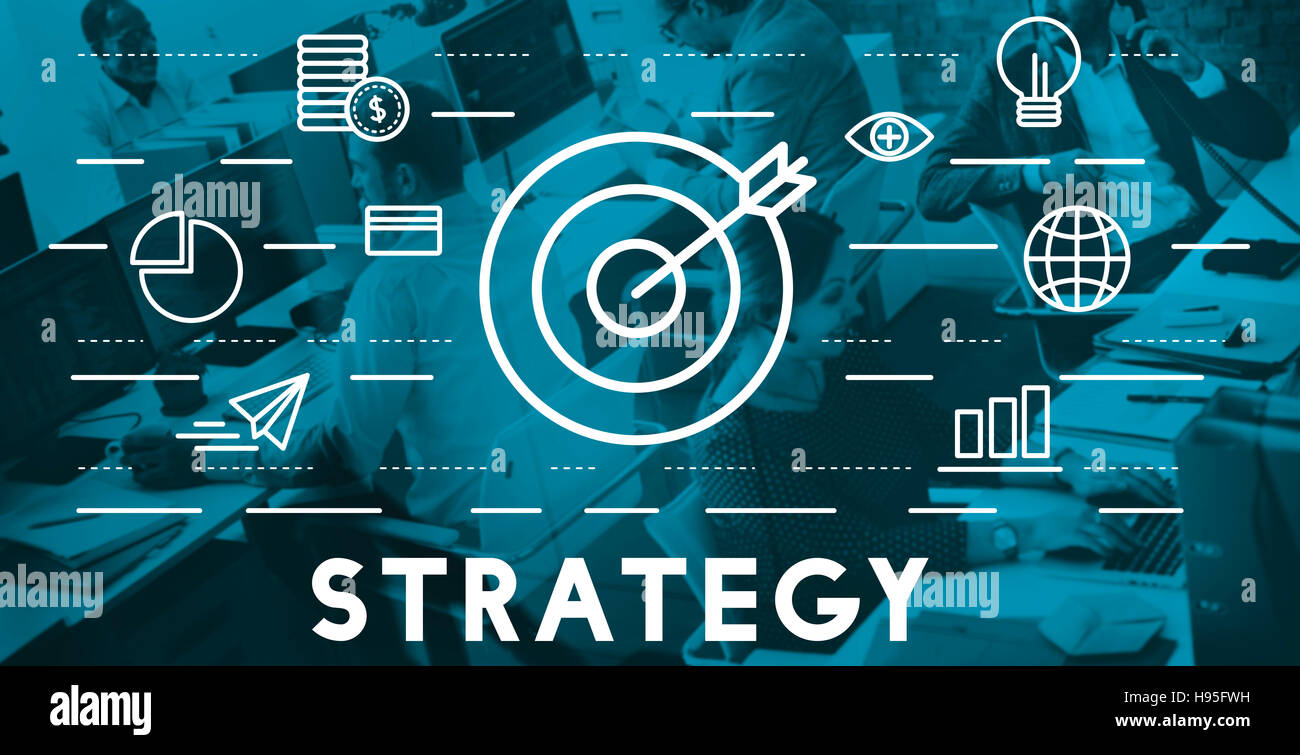 Strategy Target Mission Objective Graphics Concept Stock Photo - Alamy