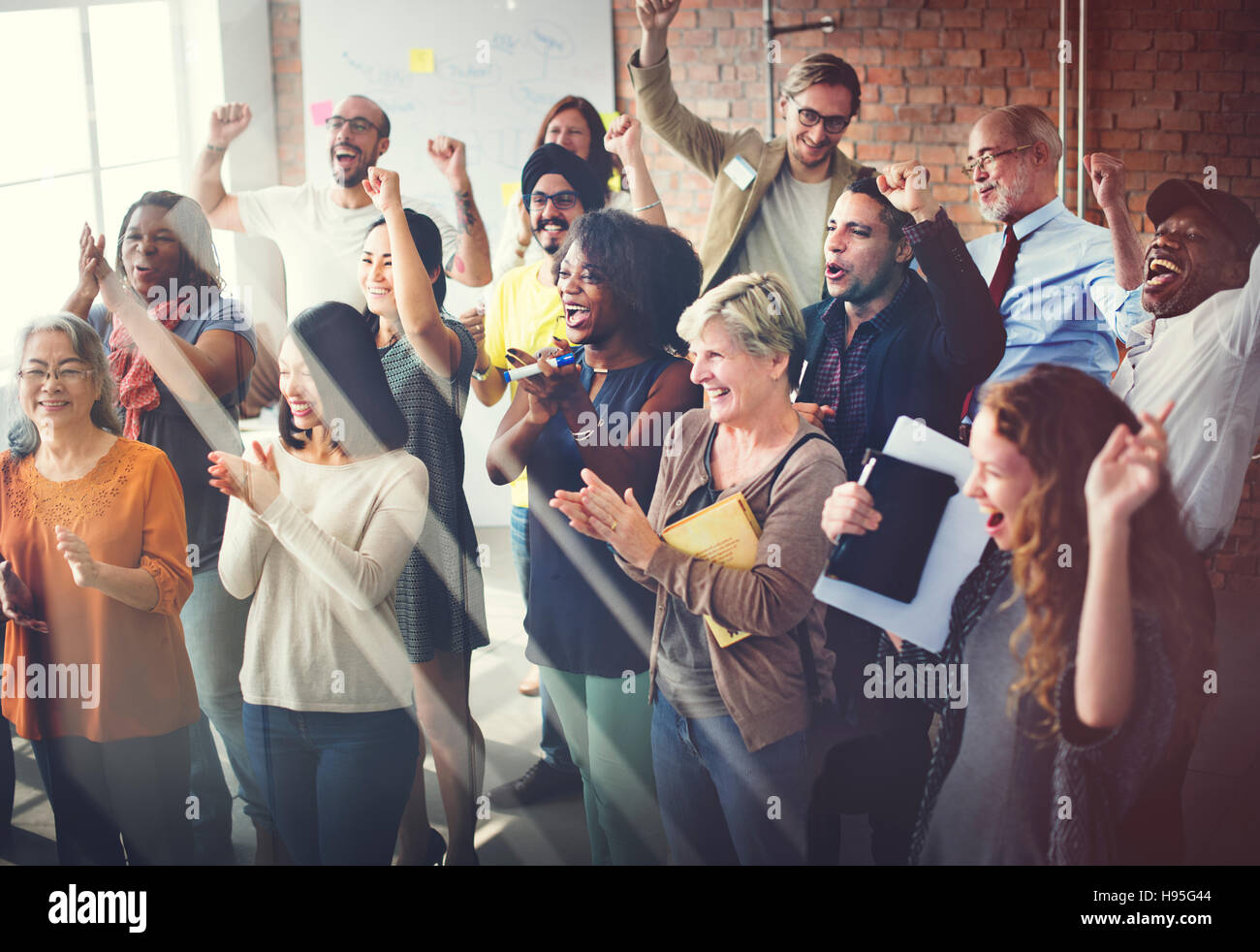 Team Teamwork Meeting Success Happiness Concept Stock Photo - Alamy