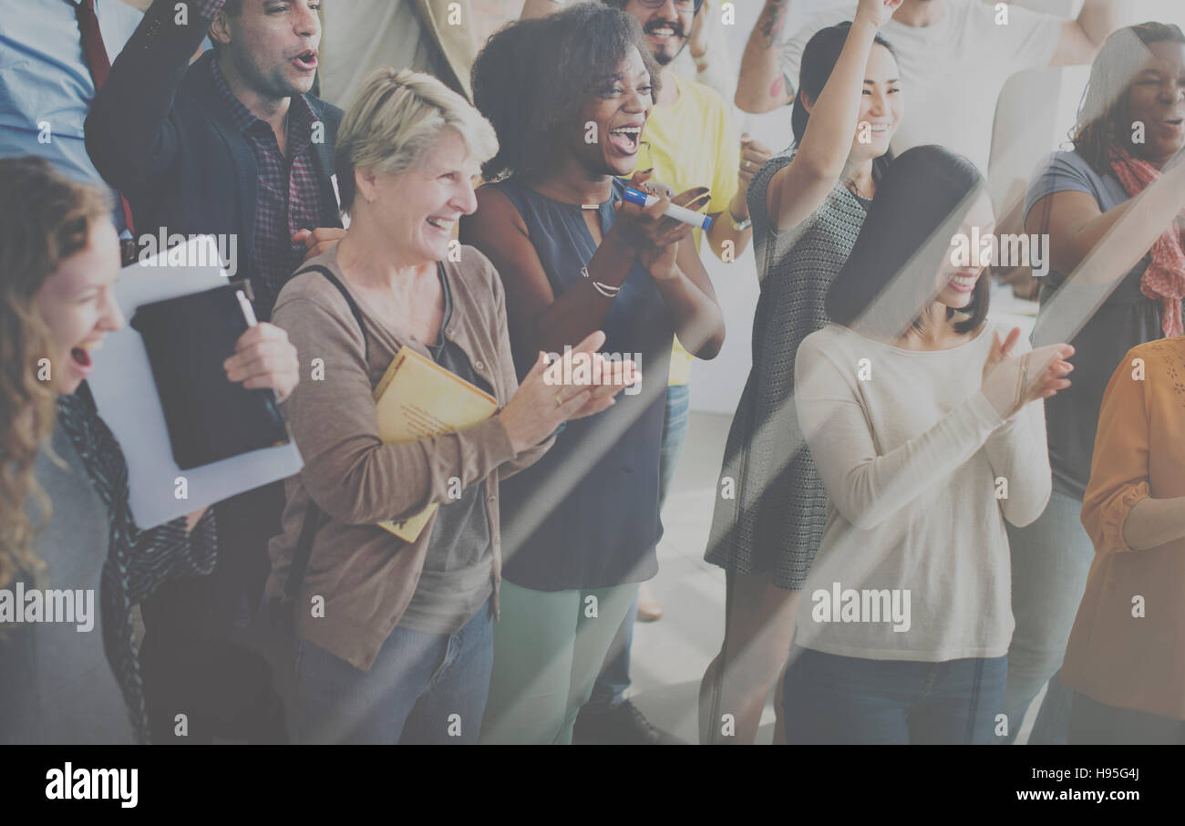Team Teamwork Meeting Success Happiness Concept Stock Photo - Alamy
