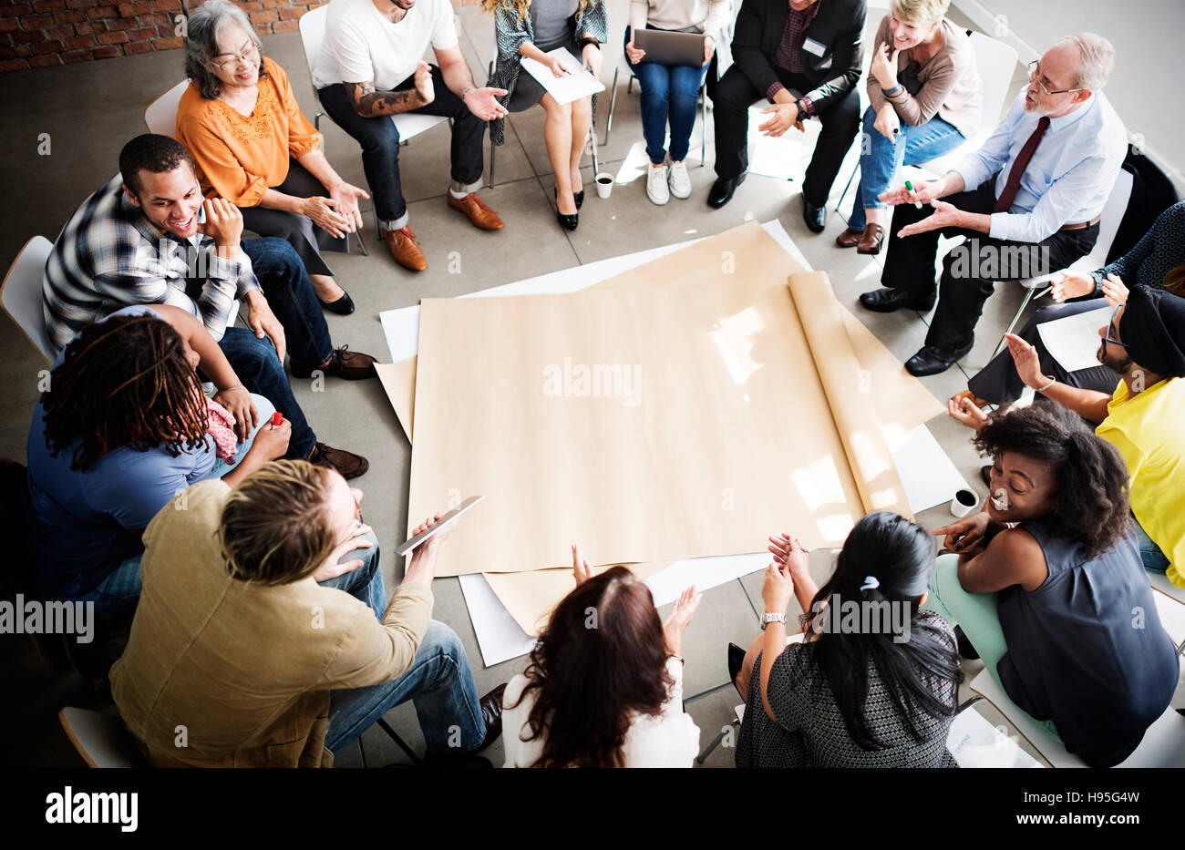 Team Teamwork Meeting Start up Concept Stock Photo - Alamy
