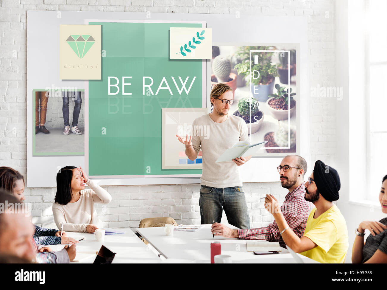 Be Raw Creative Design Ideas Concept Stock Photo - Alamy