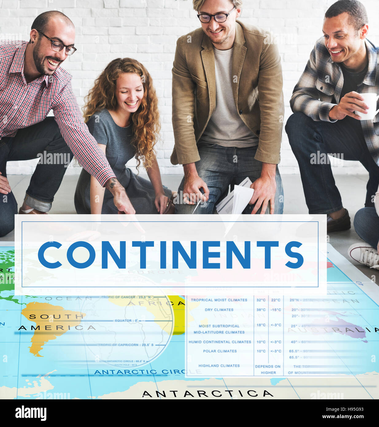 Continents Coordinates Exploration Geological Cartography Concept Stock ...