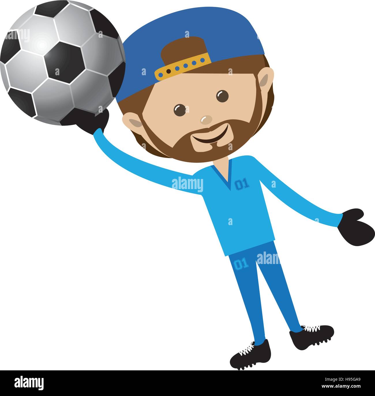 football soccer player icon image vector illustration design Stock ...