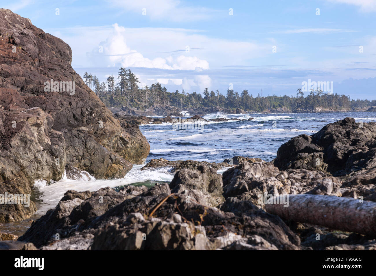 The rugged Pacific coast at Ucluelet British Columbia Canada North ...