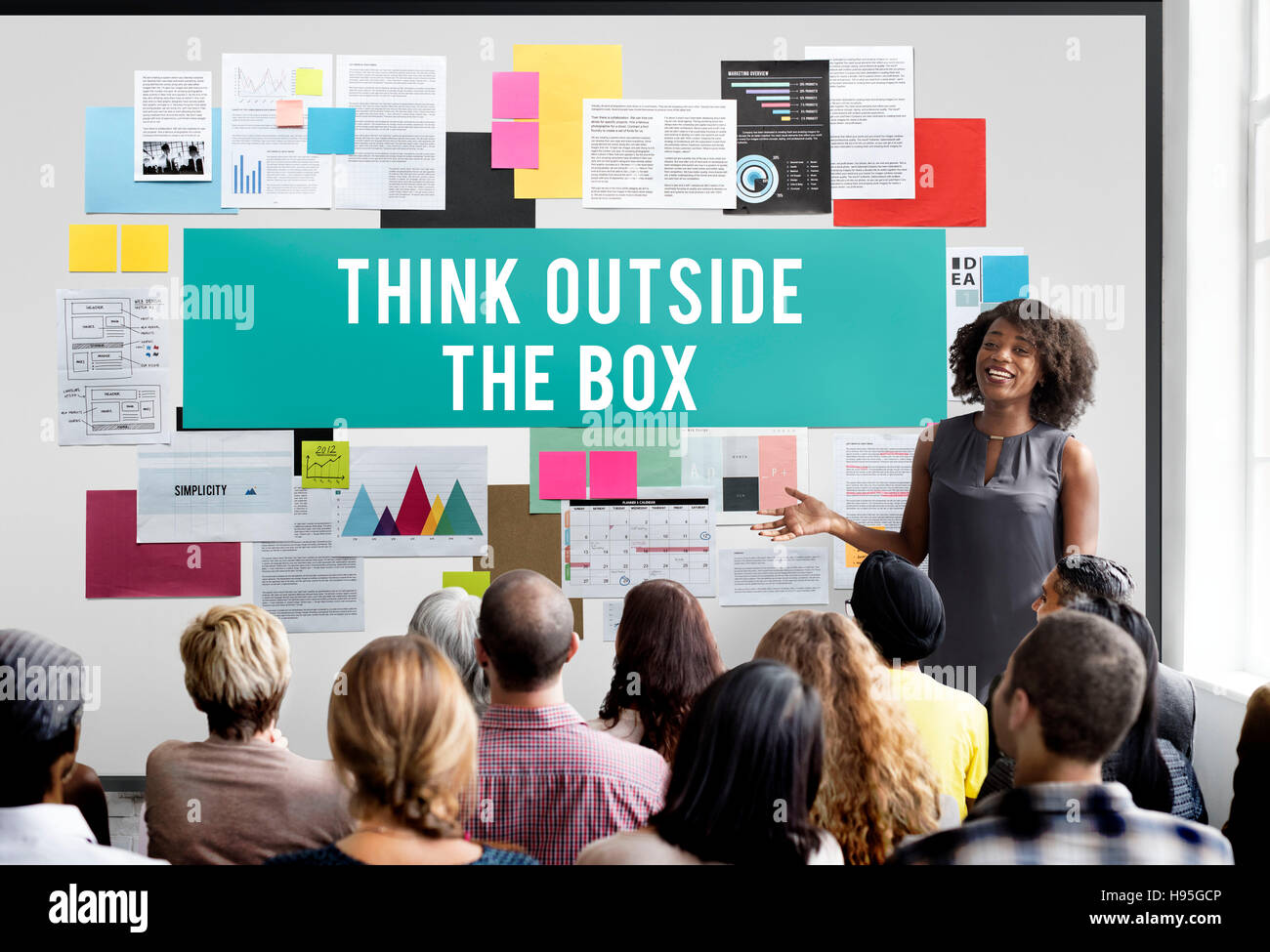 Think Outside The Box Creativity Ideas Imagine Concept Stock Photo - Alamy