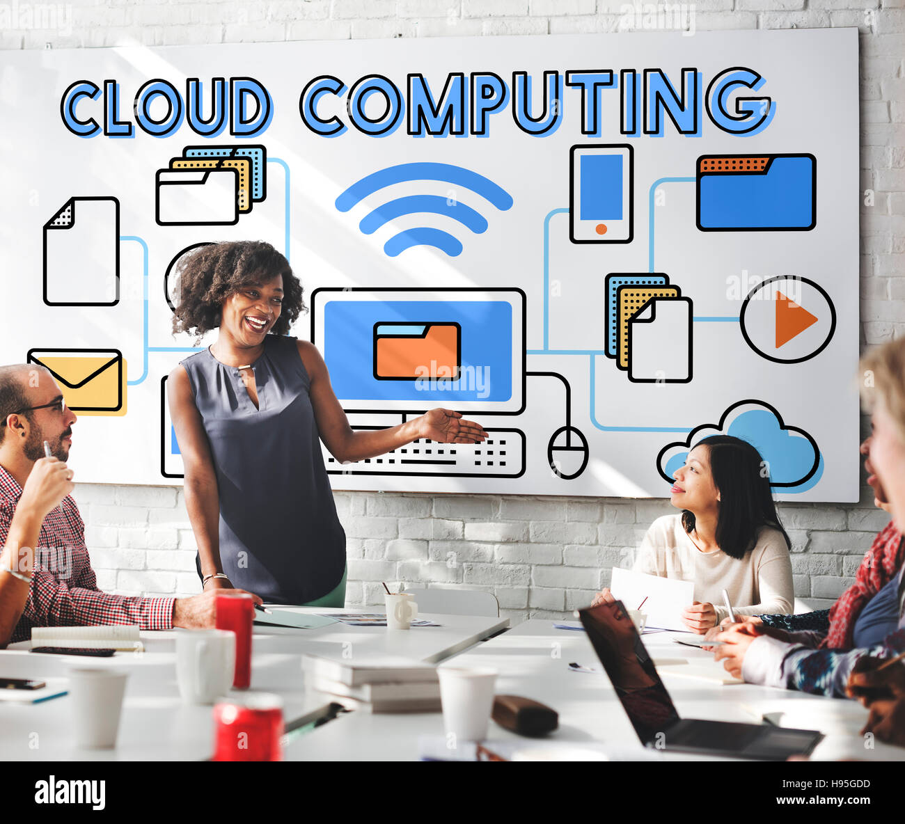 Cloud Computing Connection Data Information Storage Concept Stock Photo ...