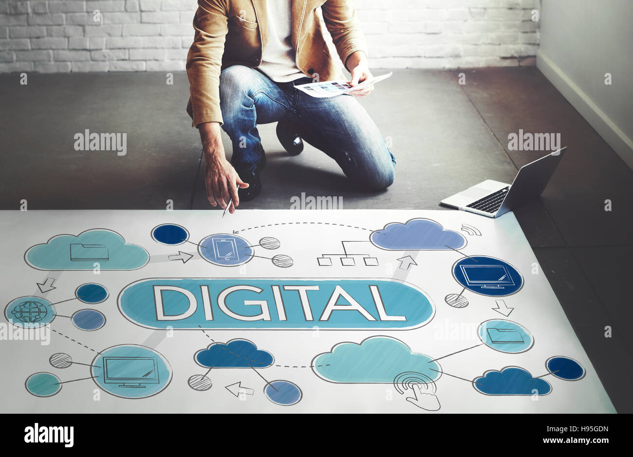 Digital Electronic Advanced Technology Share Concept Stock Photo - Alamy