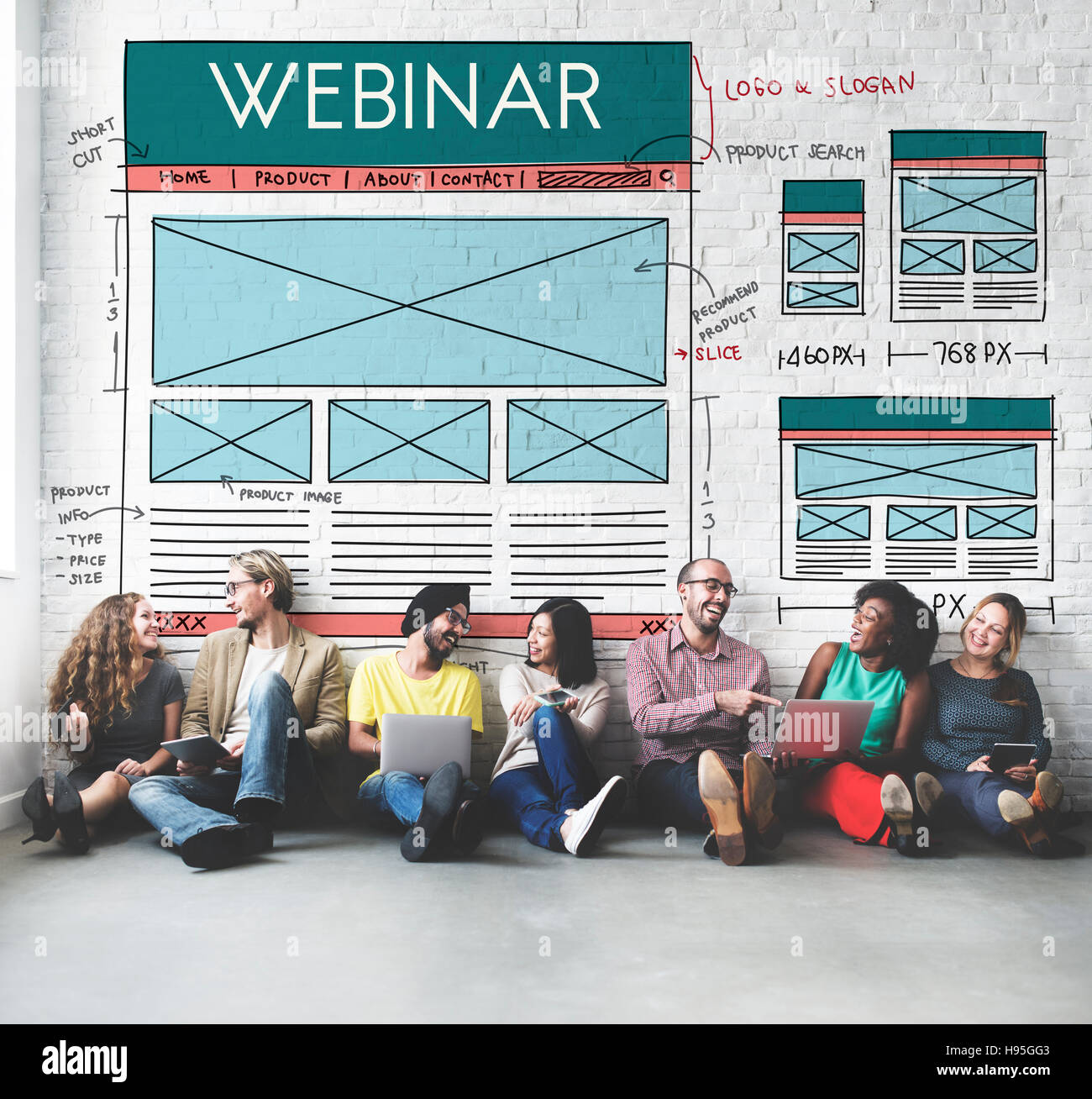 Webinar Computer Education Learning Technology Concept Stock Photo - Alamy