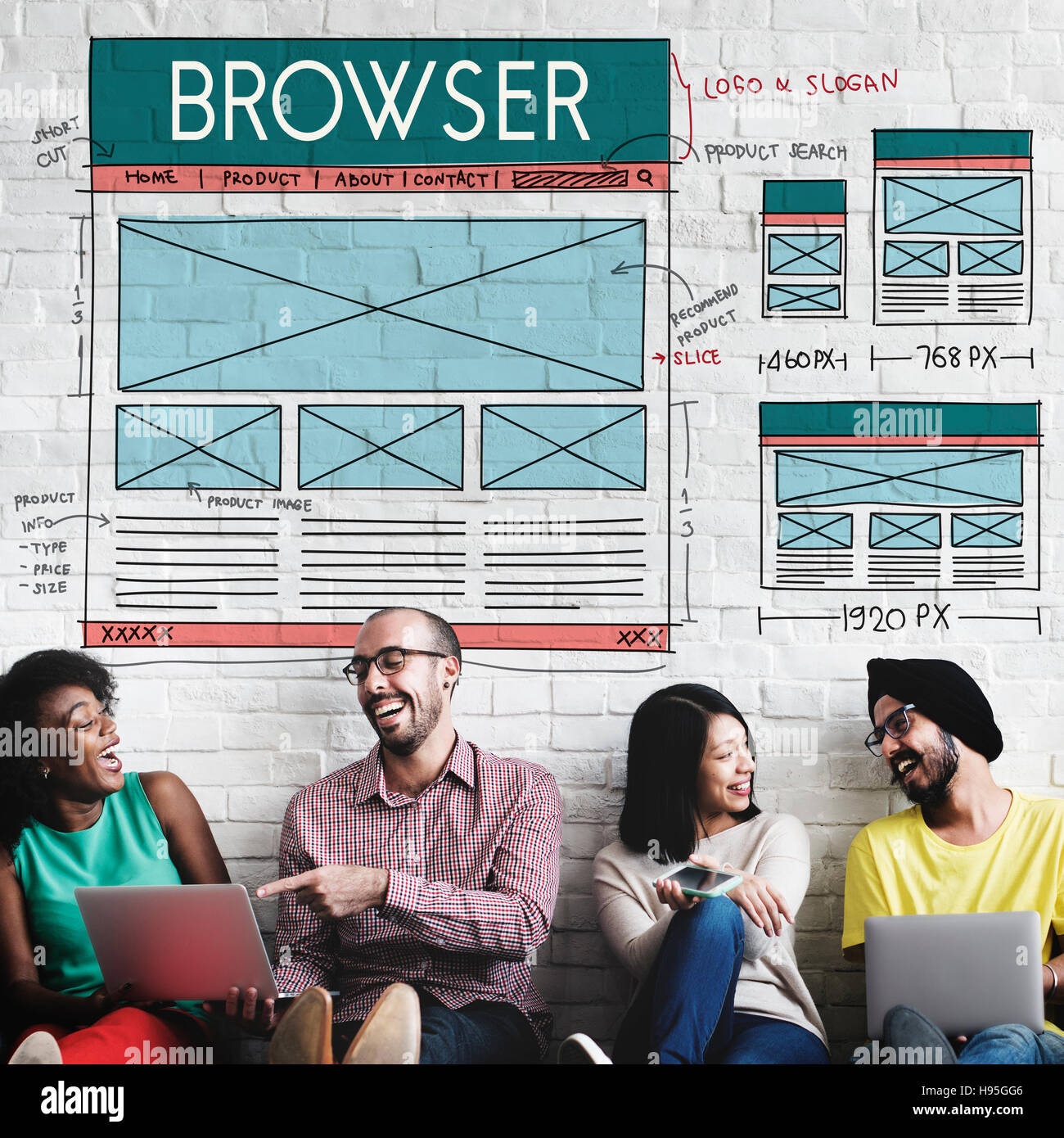 Browse Browser Connect Internet Layout Concept Stock Photo - Alamy