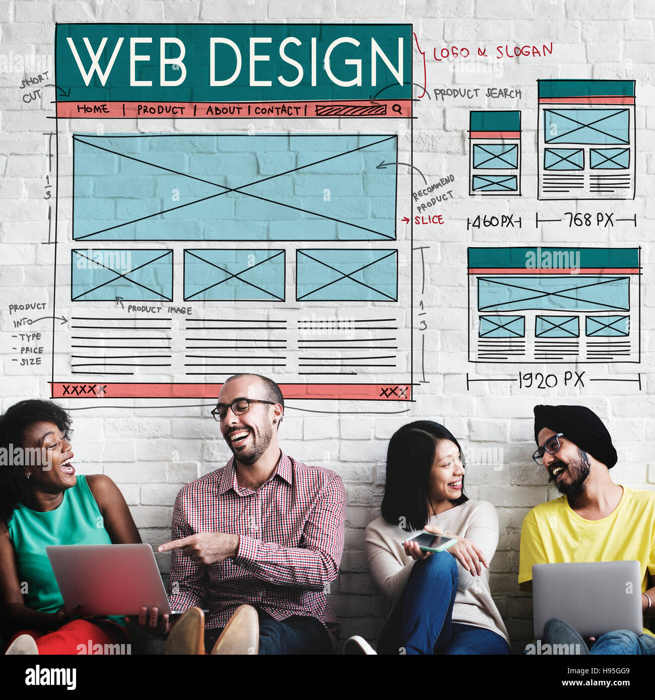 Web Design Internet Layout Technology Homepage Concept Stock Photo - Alamy