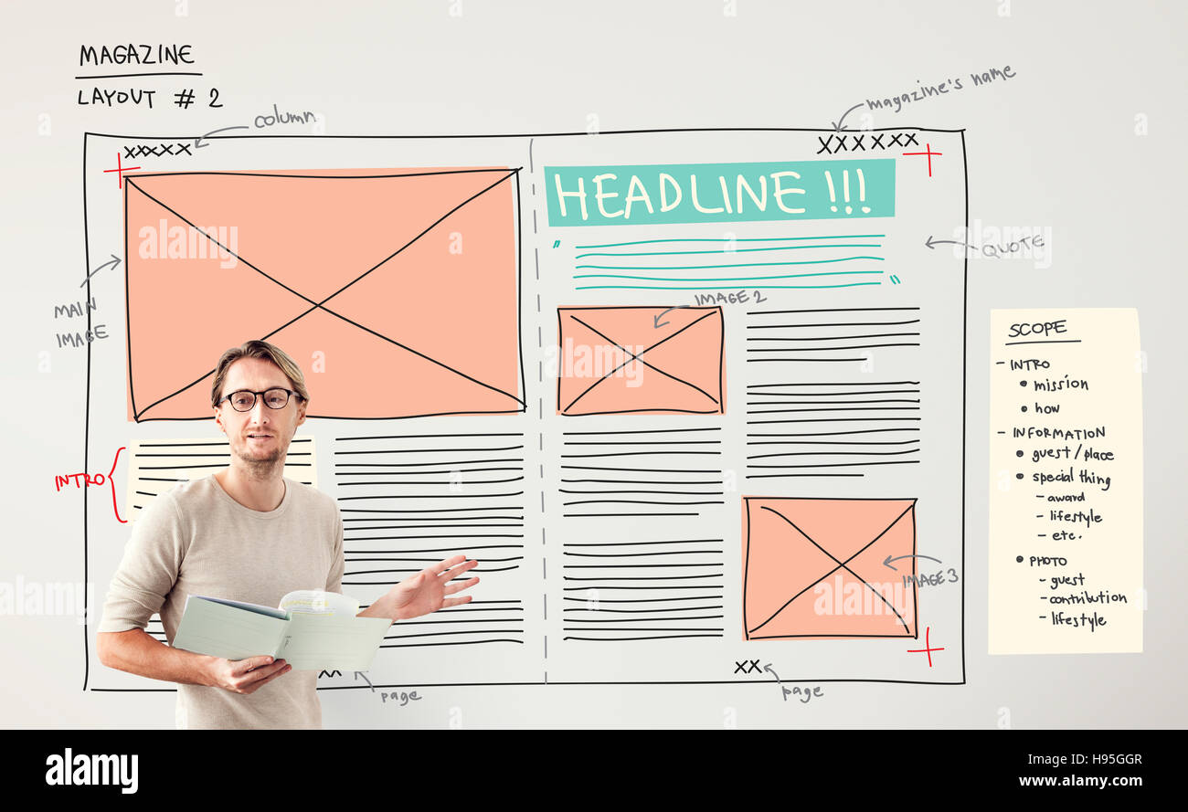 Design Magazine Creativity Layout Media Publication Concept Stock Photo ...