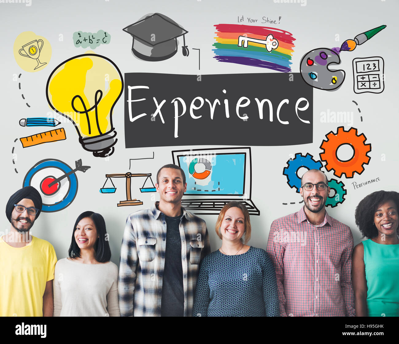 Experience Learning Exposure Drawing Icon Concept Stock Photo - Alamy
