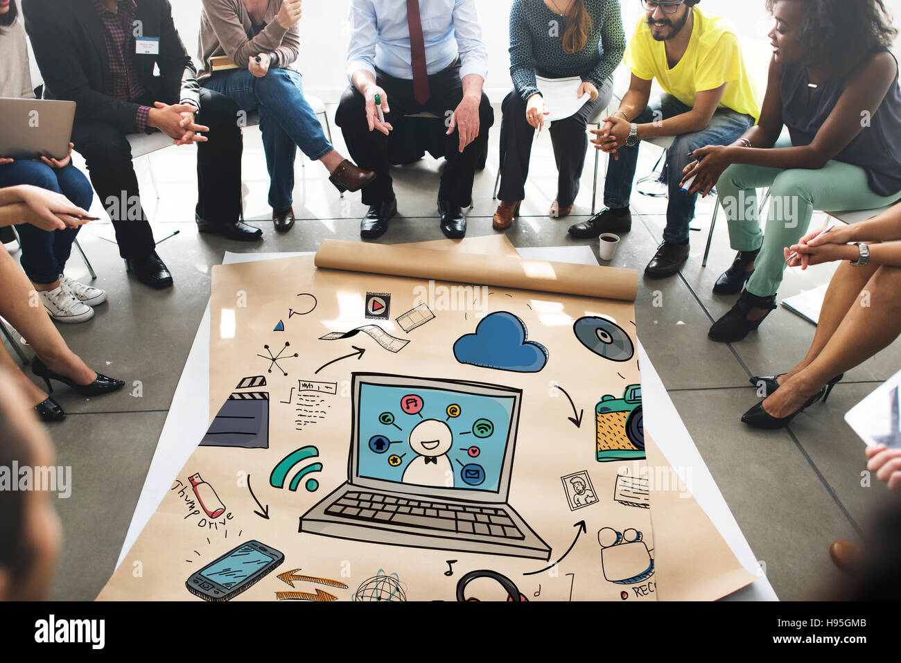 Computer Networking Technology Sharing Connecting Concept Stock Photo ...