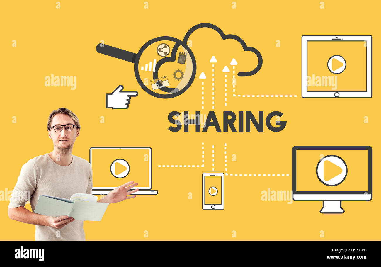 Sharing Storage Cloud Connection Devices Concept Stock Photo - Alamy