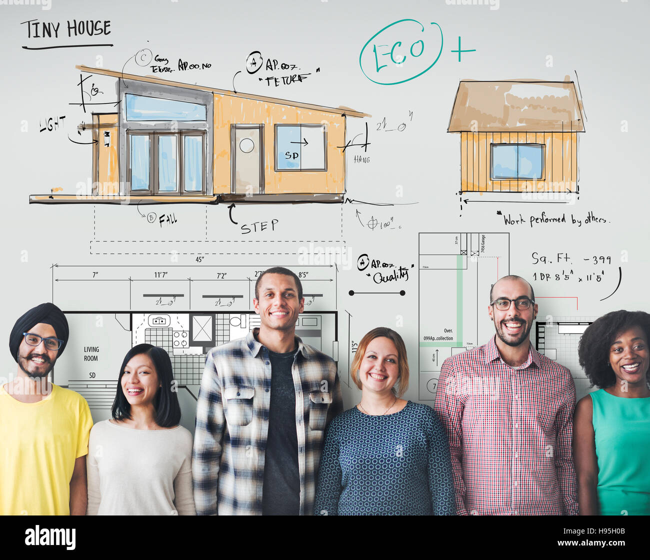 House Layout Floorplan Blueprint Sketch Concept Stock Photo - Alamy