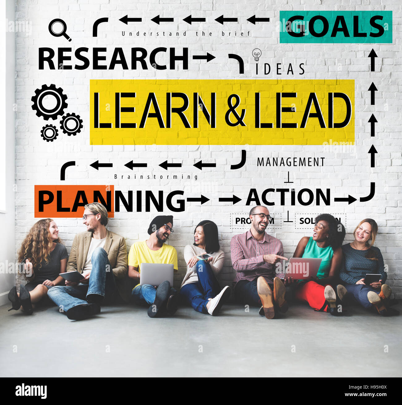 Learn & Lead Leadership Management Development Concept Stock Photo - Alamy