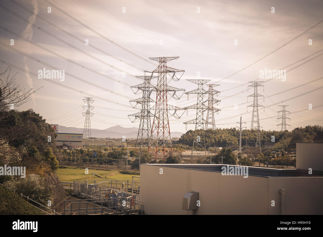 High voltage power pole Stock Photo - Alamy