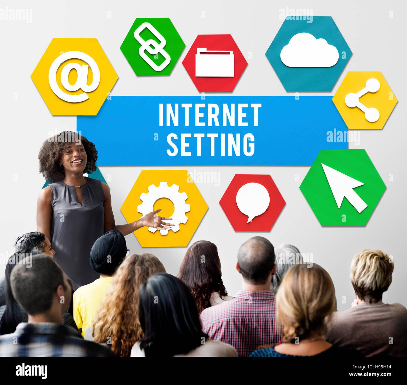 Internet Setting Gadget Control Networking Concept Stock Photo - Alamy