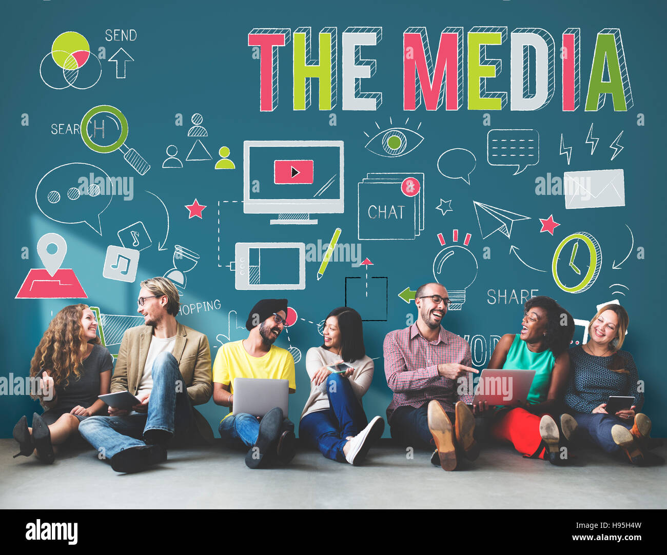 Media Digital Message Social Television Internet Concept Stock Photo ...