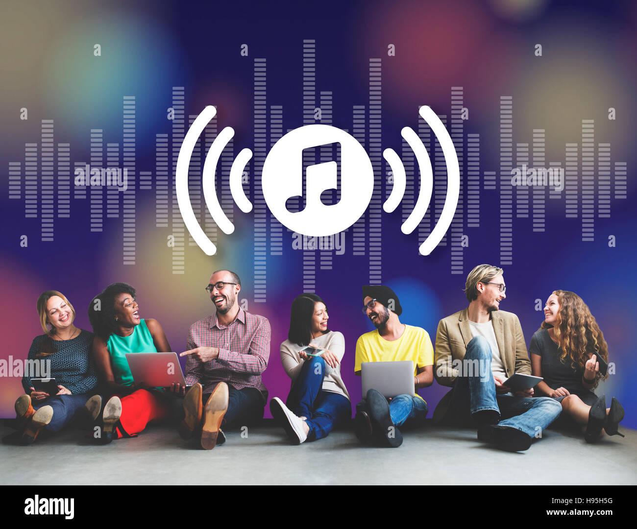 Melody Music Wireless Sound Technology Concept Stock Photo - Alamy