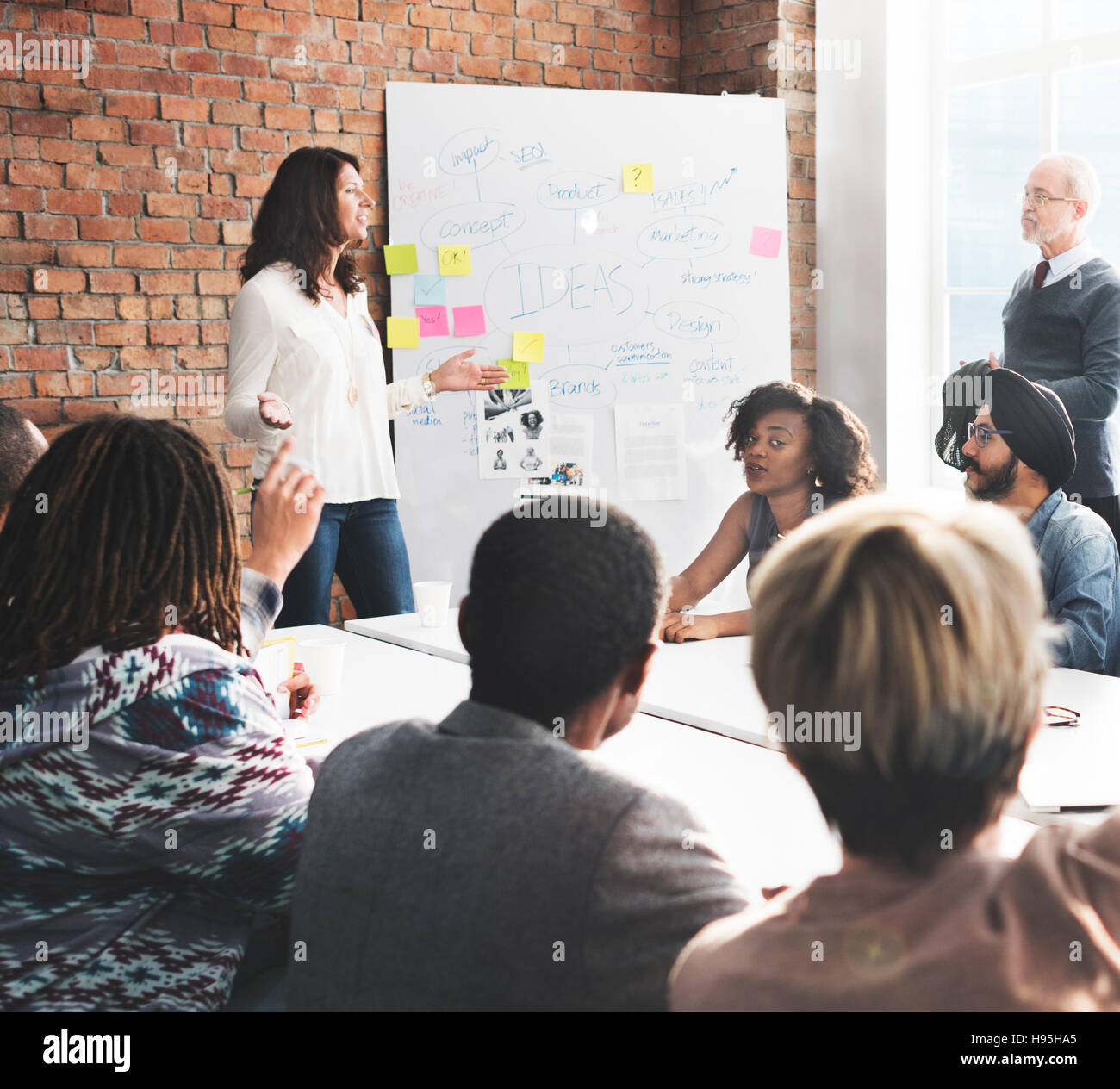 Meeting Discussion Talking Sharing Ideas Concept Stock Photo - Alamy