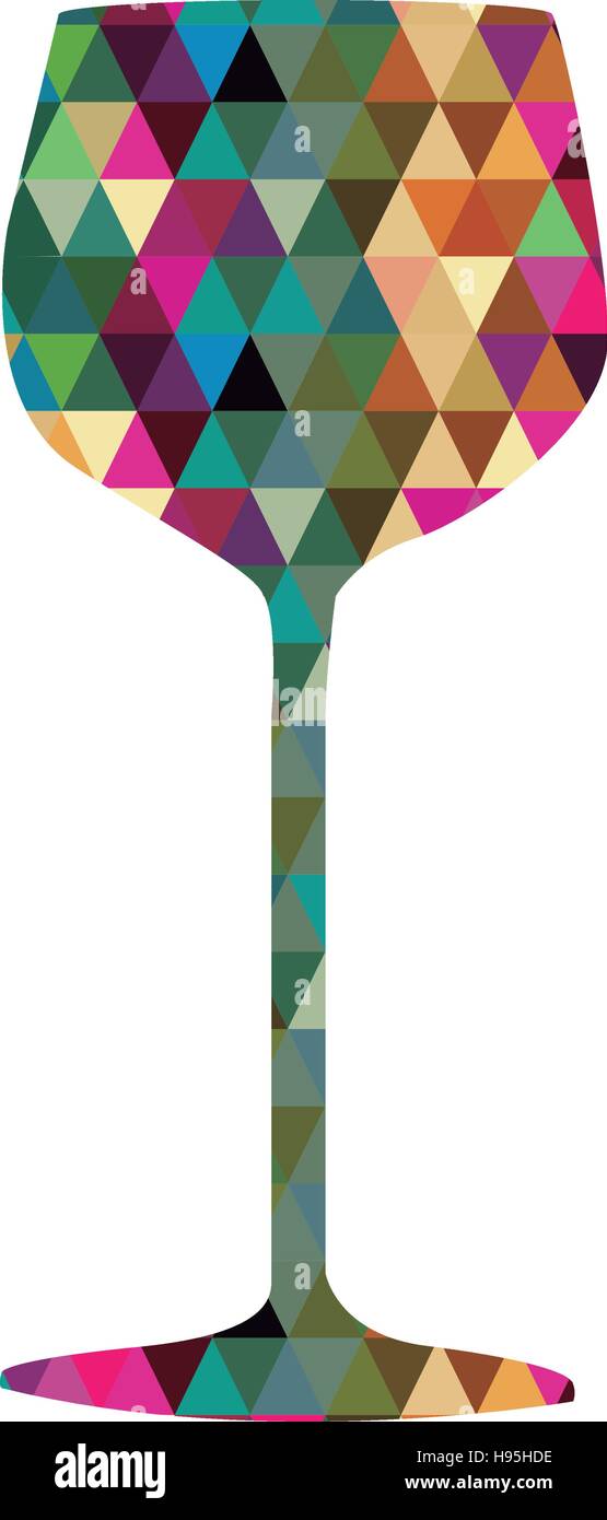 wine glass triangle mosaic icon image vector illustration design Stock ...