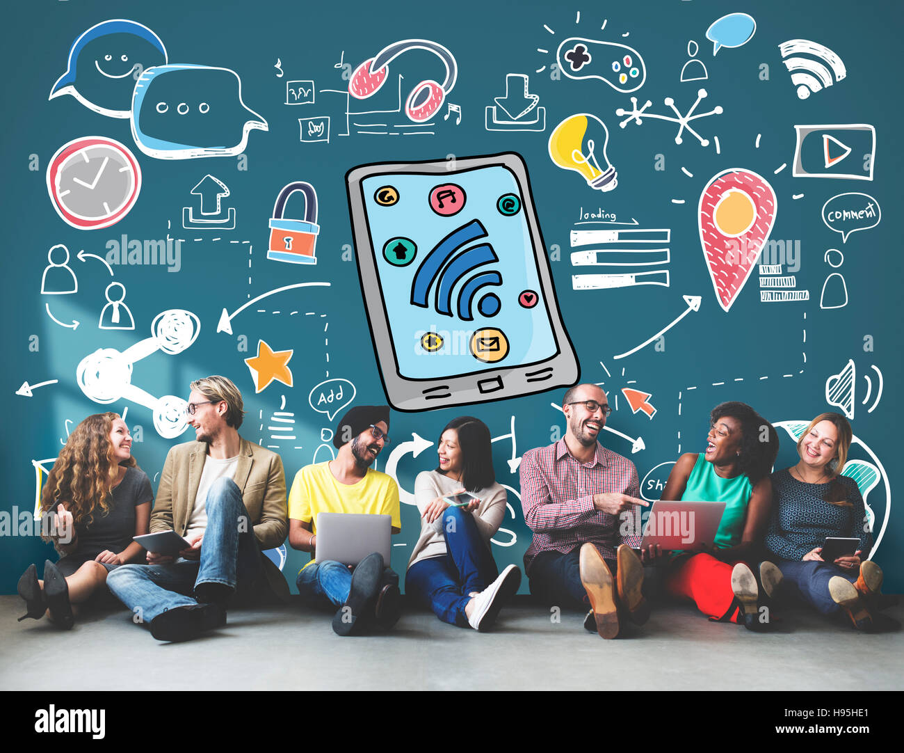 Social Media Networking Communication Connecting Concept Stock Photo ...