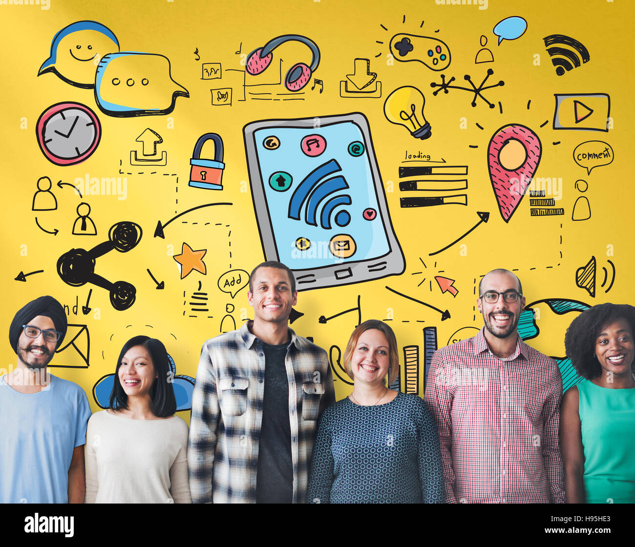 Social Media Networking Communication Connecting Concept Stock Photo ...