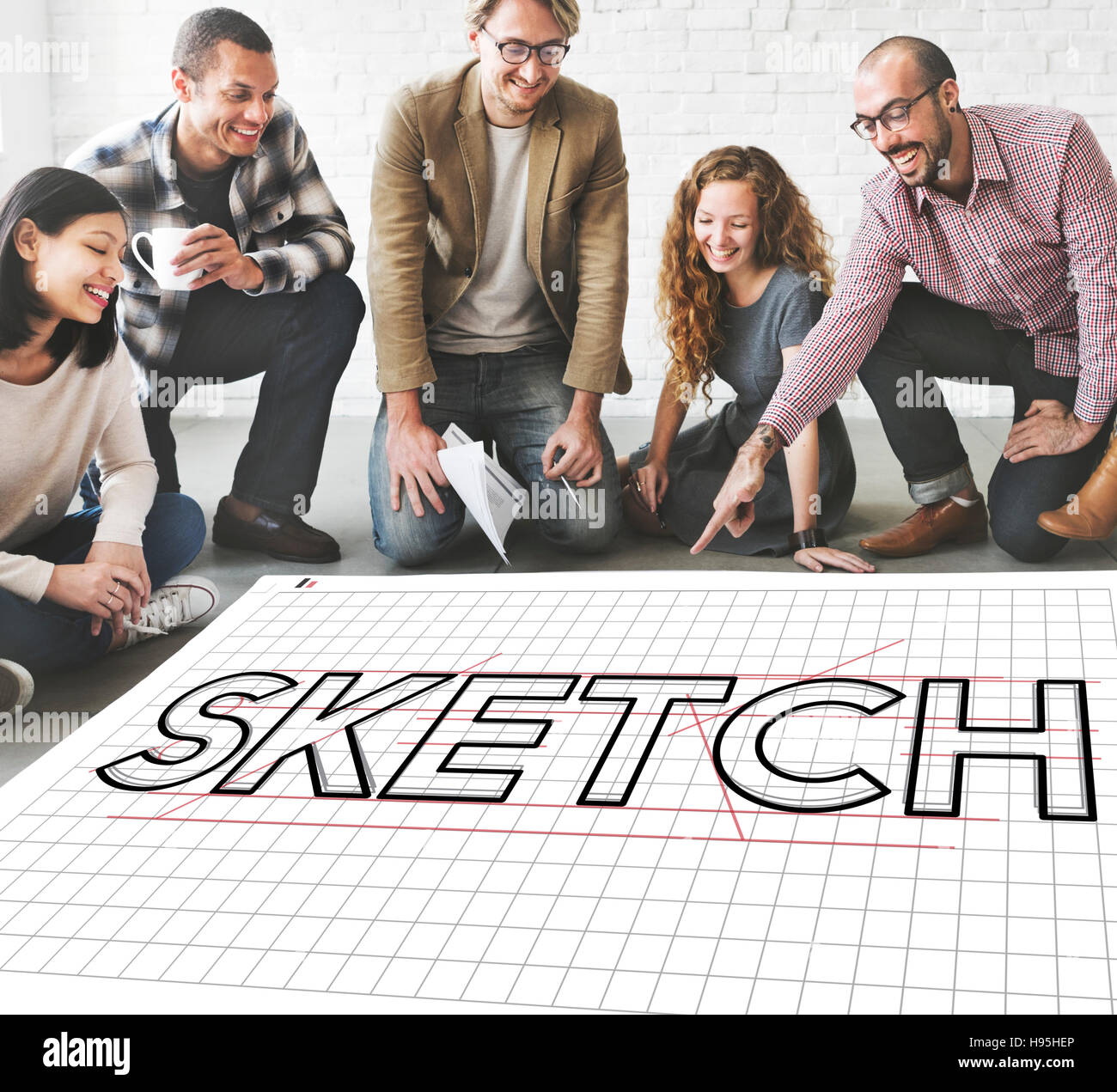 Sketch Design Designer Creative Idea Concept Stock Photo - Alamy
