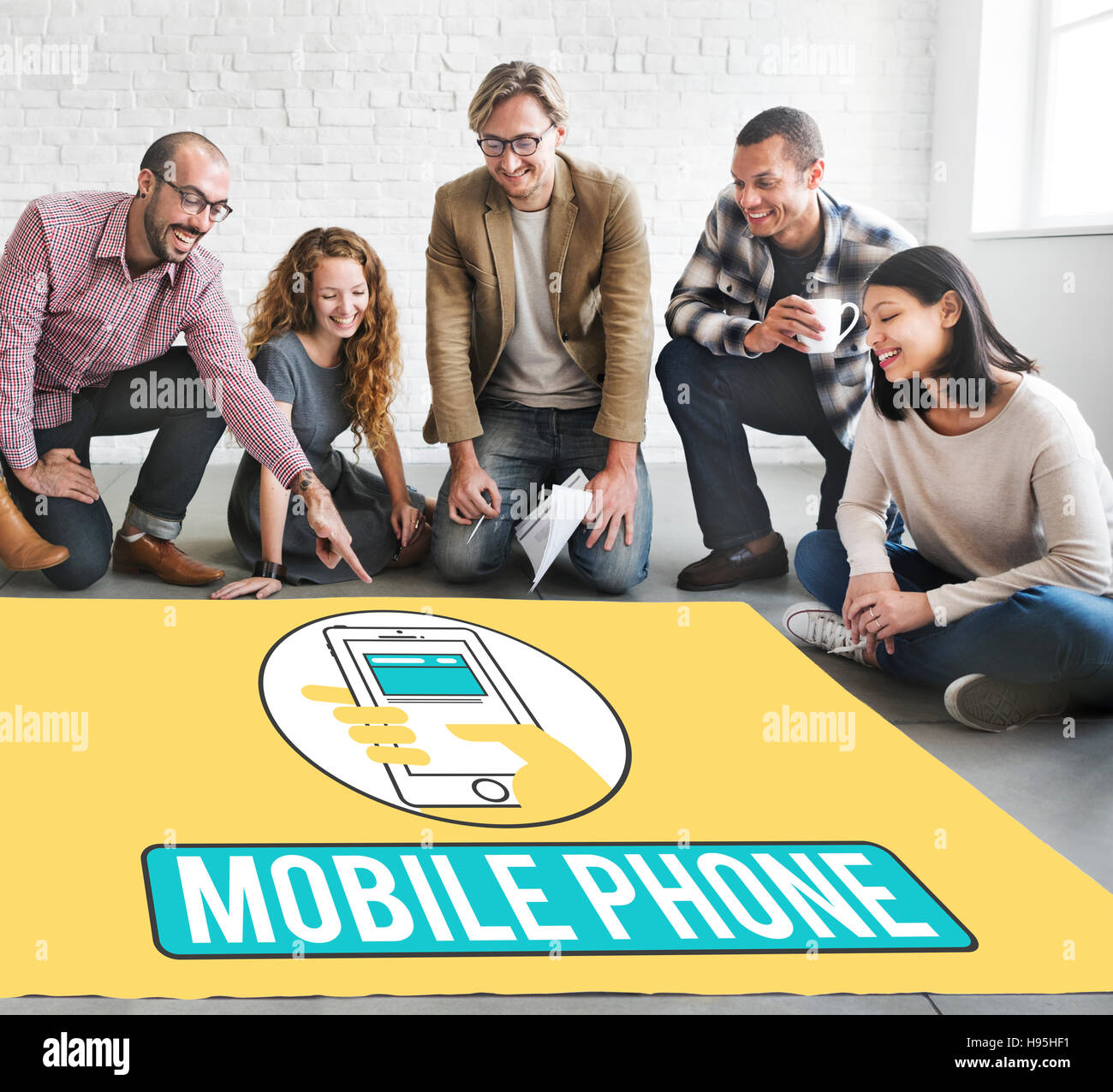 Mobile Phone Cellphone Cellular Communicate Concept Stock Photo - Alamy