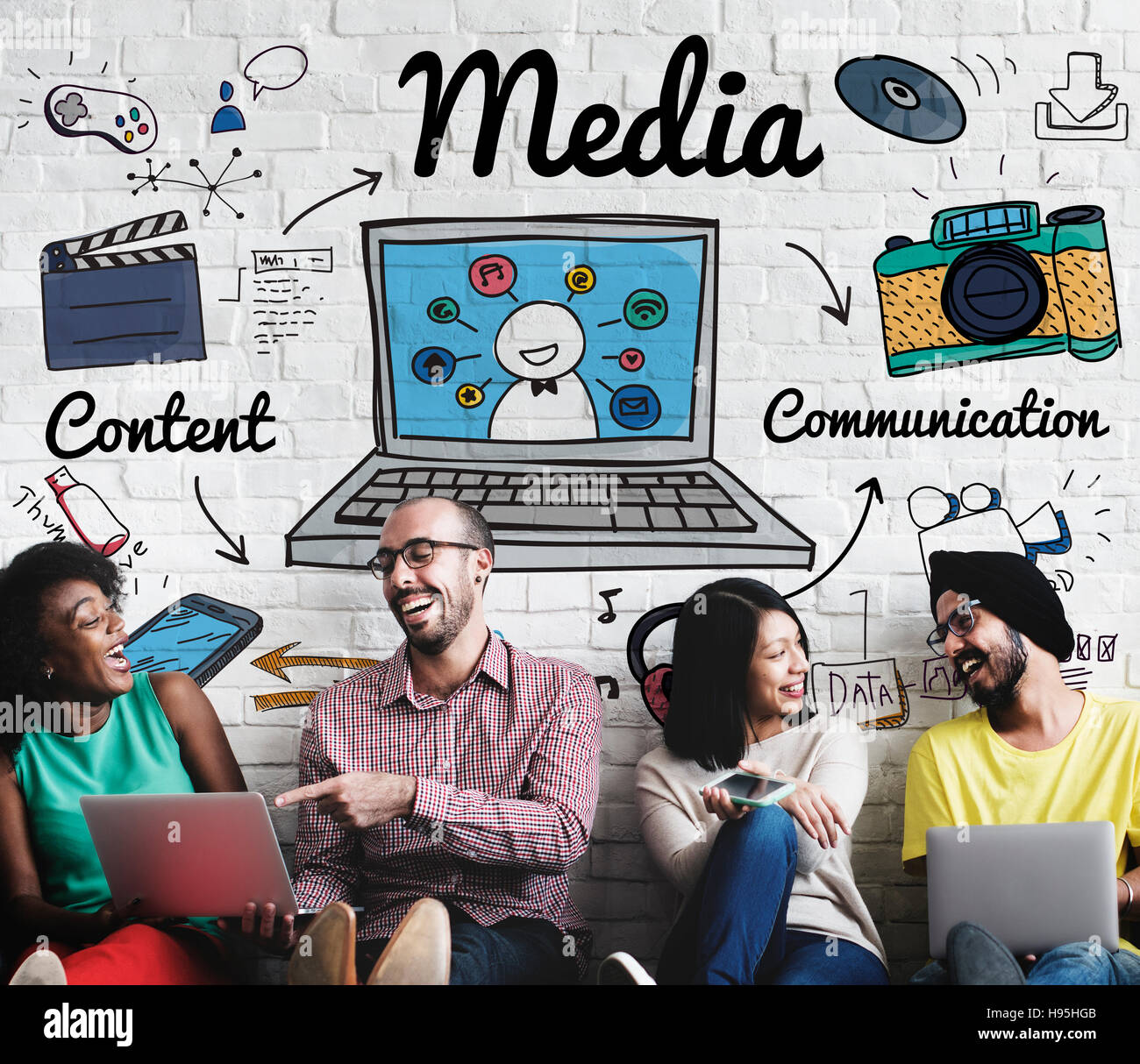 Media Multimedia Social Media Online Concept Stock Photo - Alamy