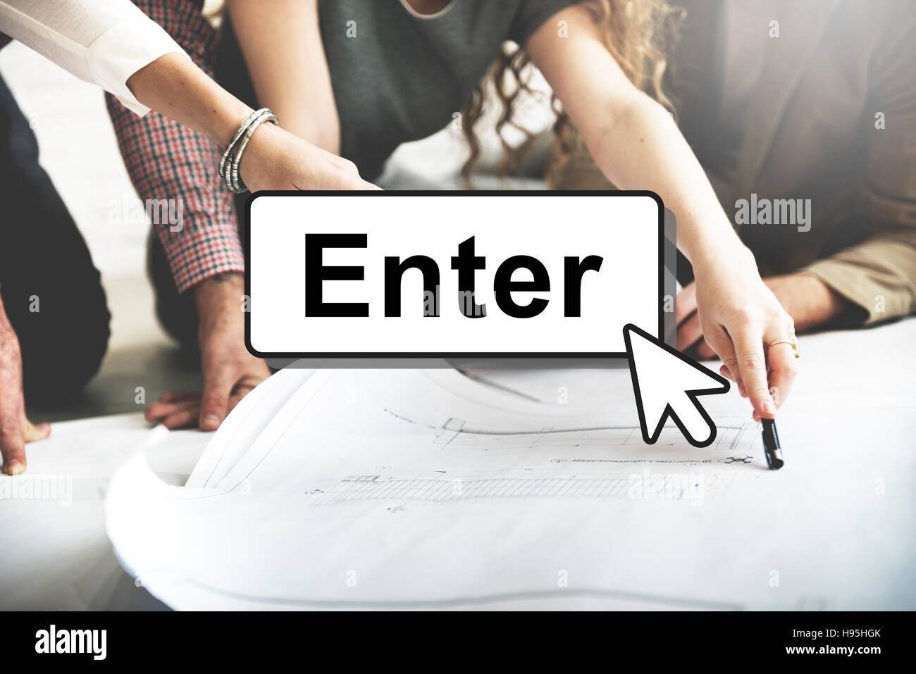 Enter Click Open Load Page Concept Stock Photo - Alamy