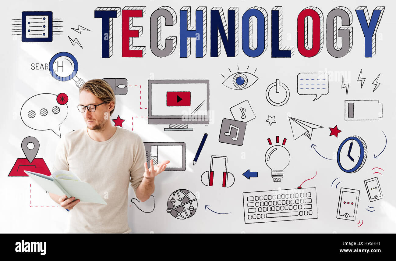 Technology Digital Communication Multimedia Device Concept Stock Photo ...