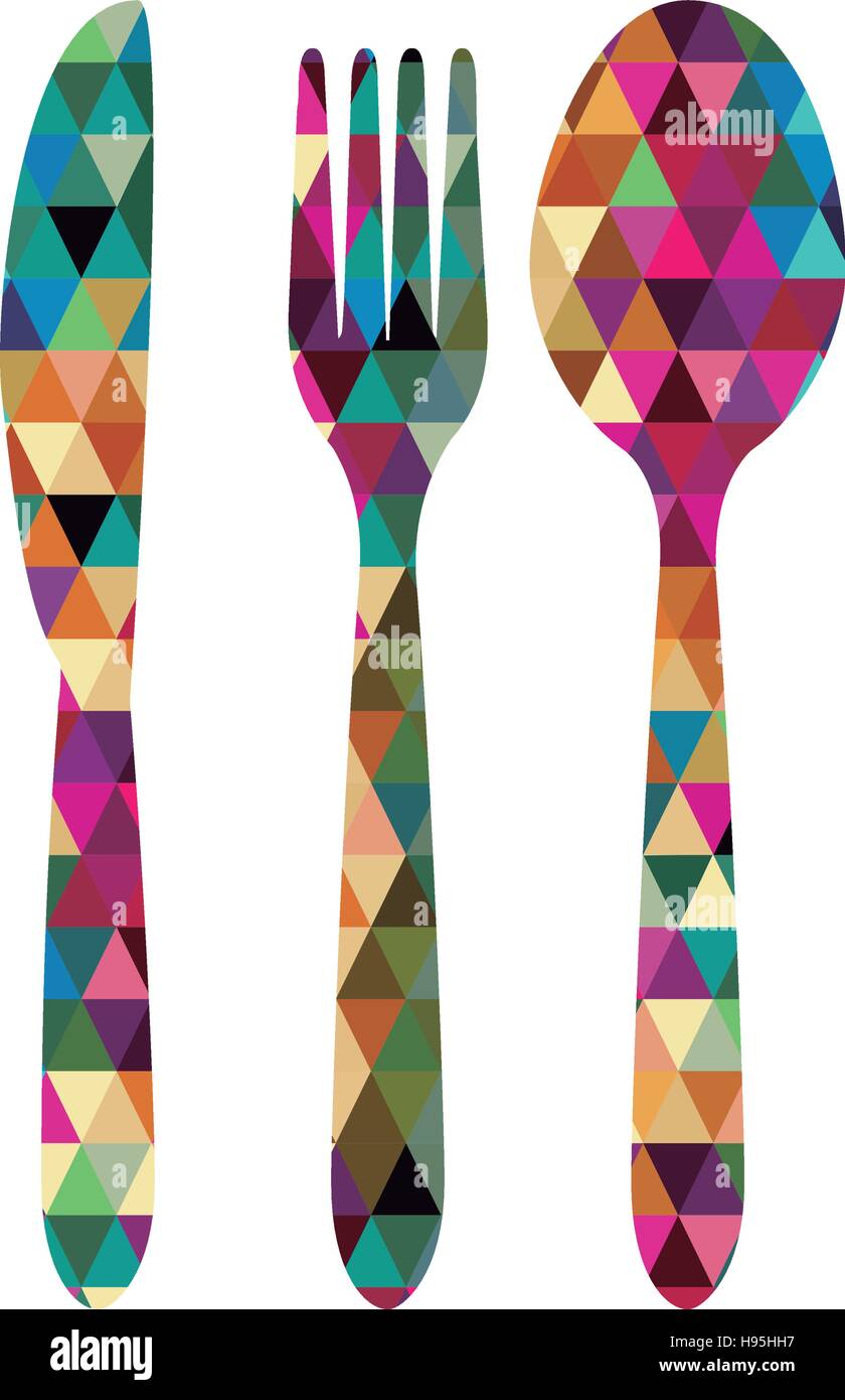 Cutlery triangle Stock Vector Images - Alamy