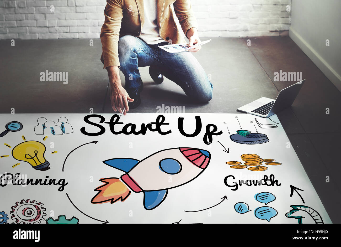 Start up Planning Growth Development Launch Concept Stock Photo - Alamy