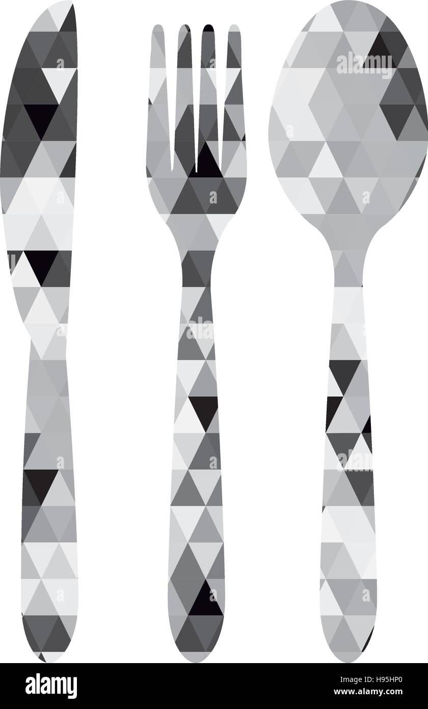 cutlery triangle mosaic icon image vector illustration design Stock ...