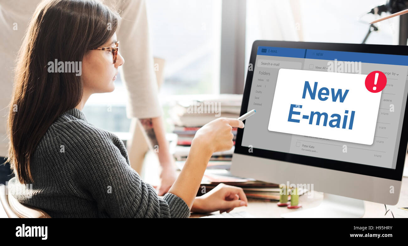 Message Inbox Notification Icon Concept Stock Photo - Alamy