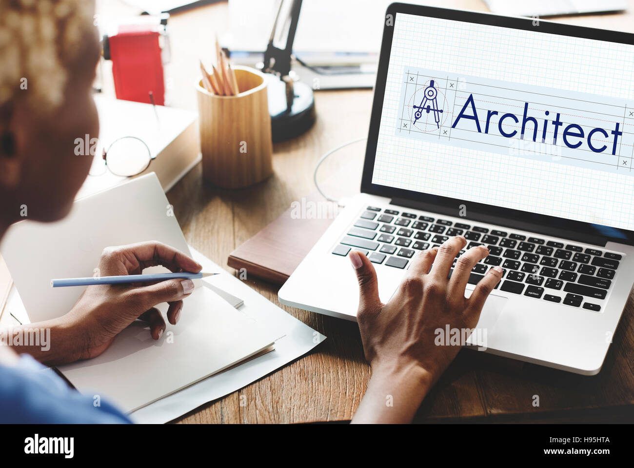 Architect Architecture Compass Construction Concept Stock Photo - Alamy