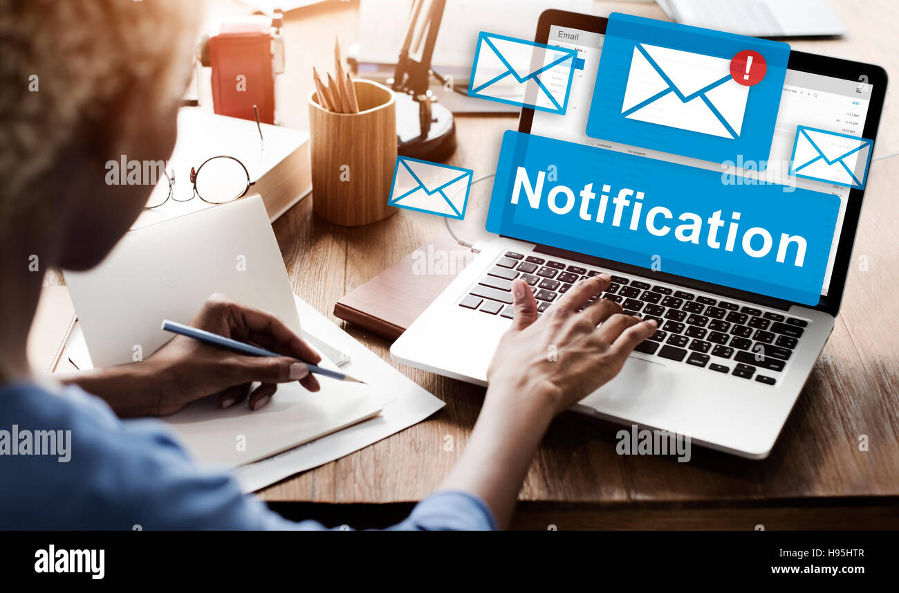 Notification Alert Digital Icon Internet Network Concept Stock Photo ...