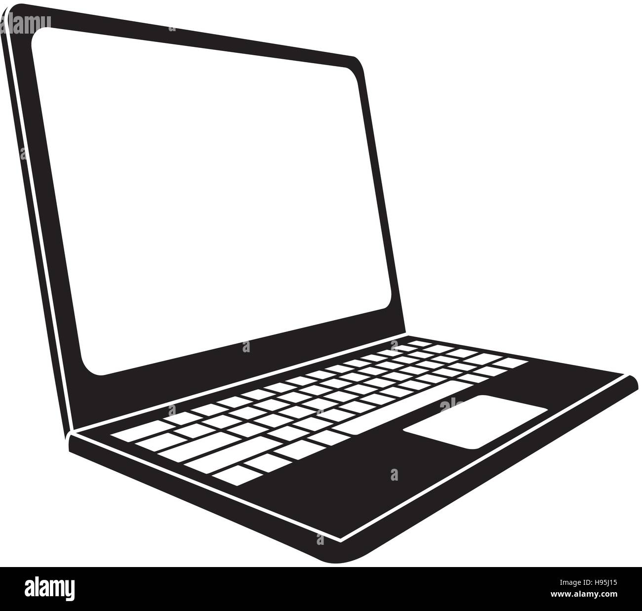 Laptop Side View Vector