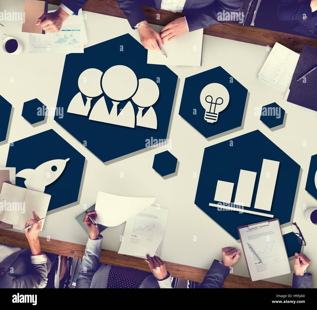 Global Business Strategy Planning Icon Concept Stock Photo - Alamy