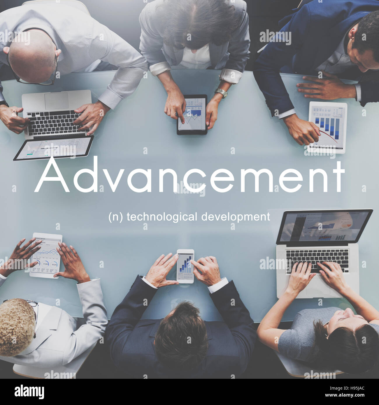 Advancement Technology Futuristic Innovation Development Concept Stock ...