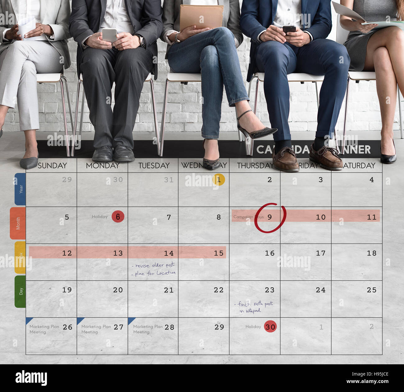Calendar Planner Organization Management Remind Concept Stock Photo - Alamy